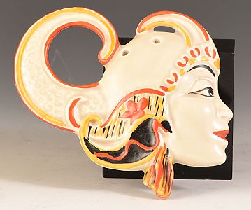 Clarice Cliff SINGAPORE PENDANT/MASK C.1935